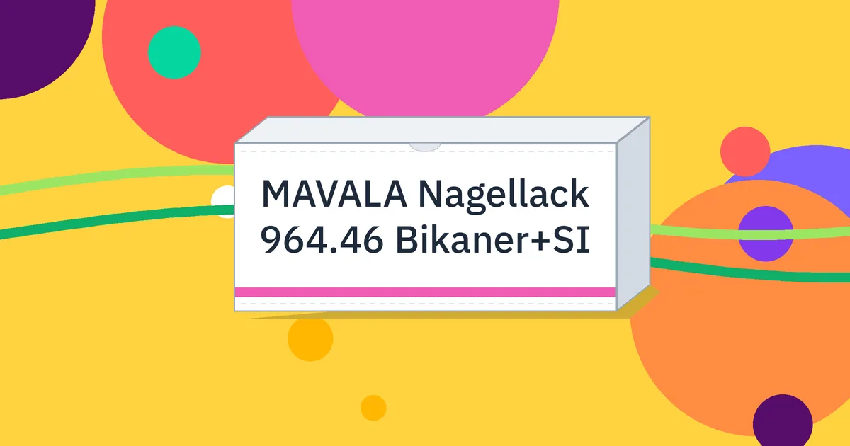 Symbolbild: Packung mit der Aufschrift MAVALA Nagellack 964.46 Bikaner+SI (PZN 18502127) – Verfügbarkeit und Bezug in Apotheken in Frankfurt am Main