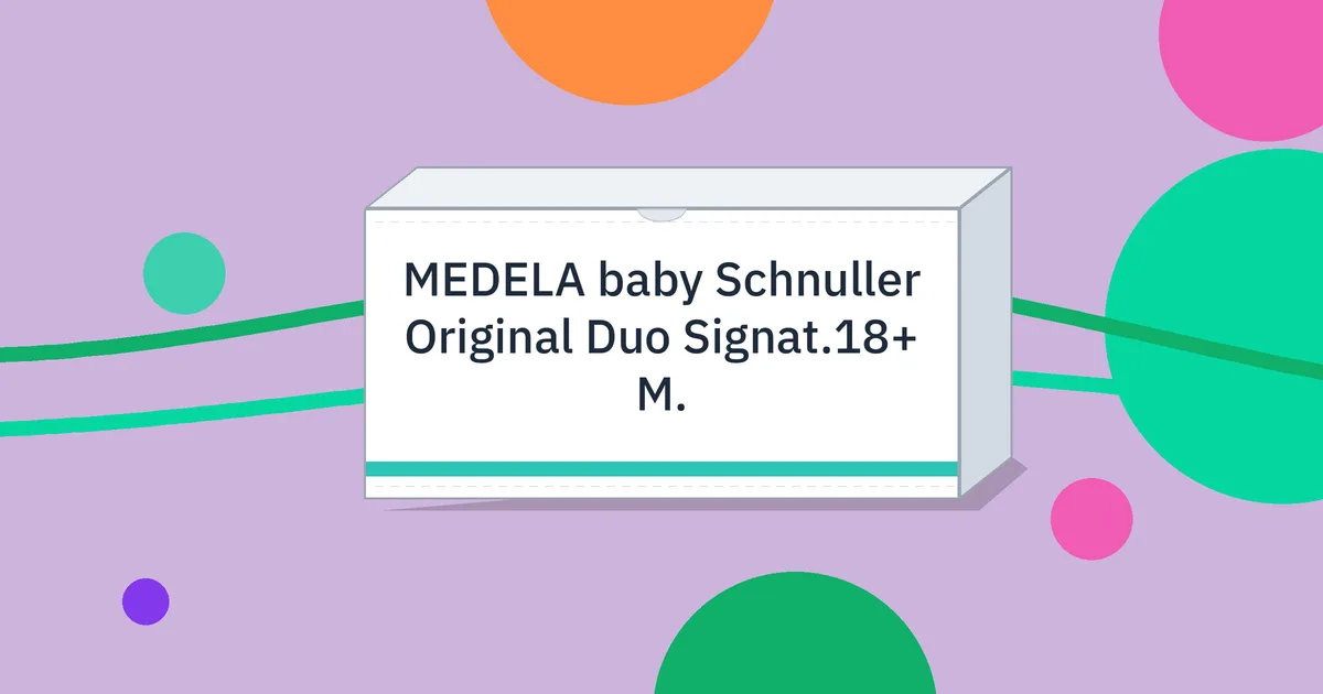 Symbolbild: Packung mit der Aufschrift MEDELA baby Schnuller Original Duo Signat.18+ M. (PZN 17256867) – Verfügbarkeit und Bezug in Apotheken in Frankfurt am Main