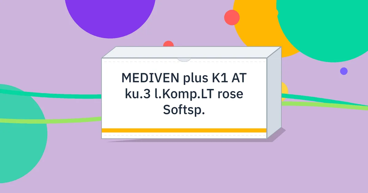 Symbolbild: Packung mit der Aufschrift MEDIVEN plus K1 AT ku.3 l.Komp.LT rose Softsp. (PZN 15029340) – Verfügbarkeit und Bezug in Apotheken in Frankfurt am Main