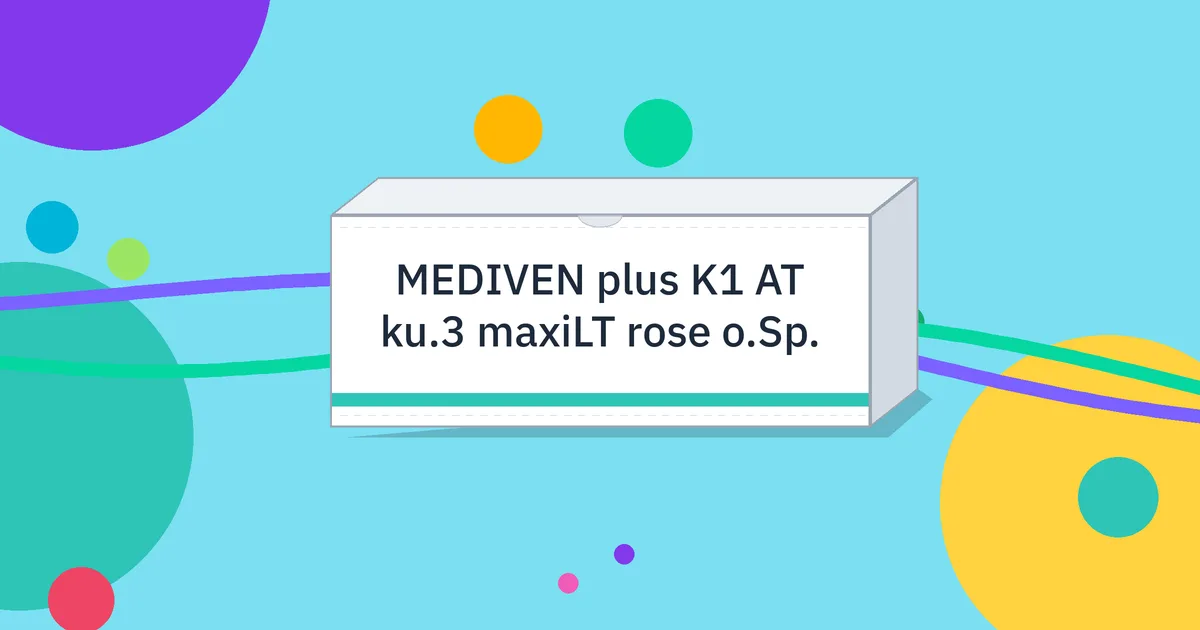 Symbolbild: Packung mit der Aufschrift MEDIVEN plus K1 AT ku.3 maxiLT rose o.Sp. (PZN 15069233) – Verfügbarkeit und Bezug in Apotheken in Frankfurt am Main