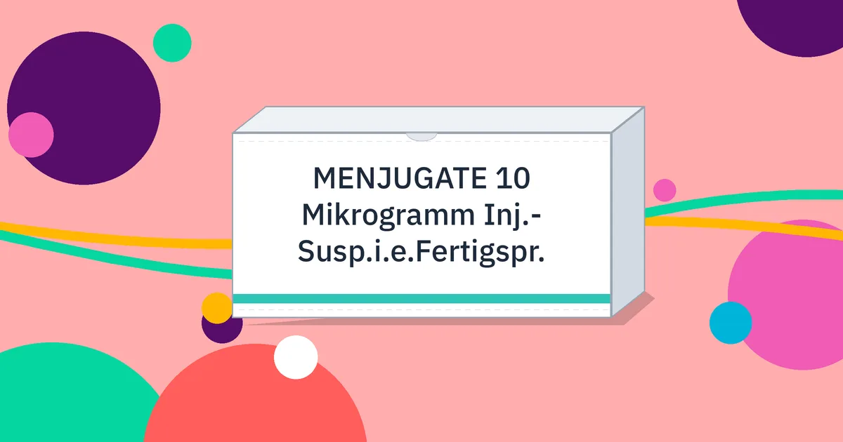 Symbolbild: Packung mit der Aufschrift MENJUGATE 10 Mikrogramm Inj.-Susp.i.e.Fertigspr. (PZN 12650370) – Verfügbarkeit und Bezug in Apotheken in Frankfurt am Main