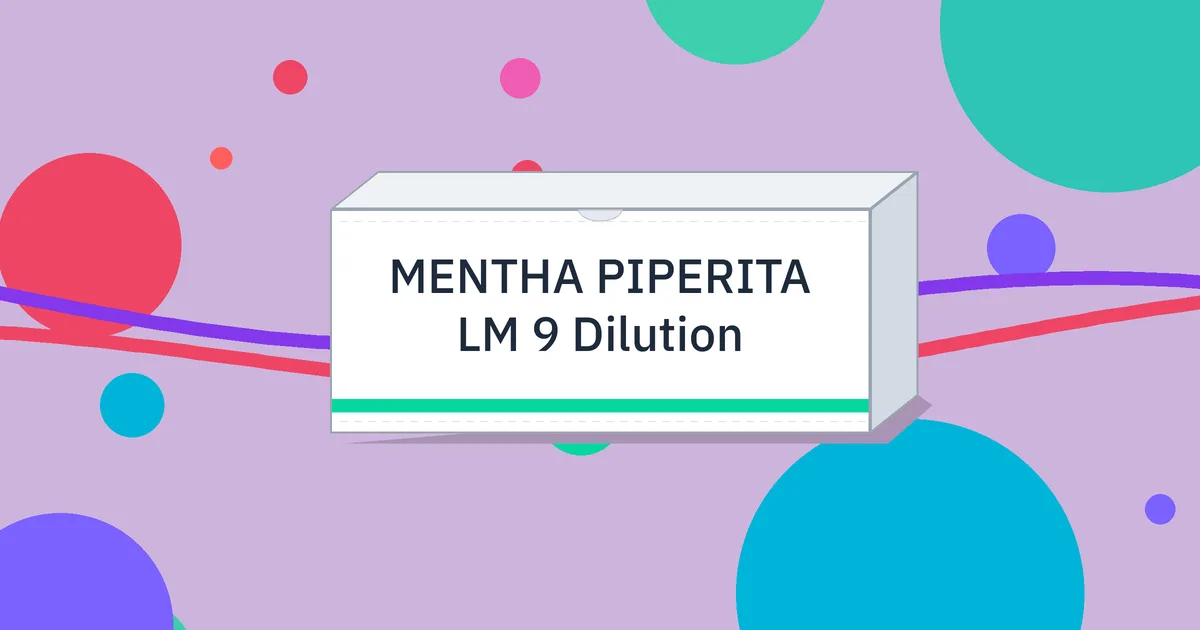 Symbolbild: Packung mit der Aufschrift MENTHA PIPERITA LM 9 Dilution (PZN 13604159) – Verfügbarkeit und Bezug in Apotheken in Frankfurt am Main