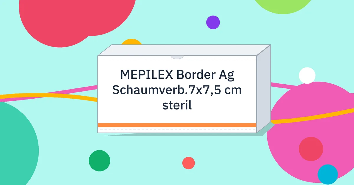 Symbolbild: Packung mit der Aufschrift MEPILEX Border Ag Schaumverb.7x7,5 cm steril (PZN 13587461) – Verfügbarkeit und Bezug in Apotheken in Frankfurt am Main