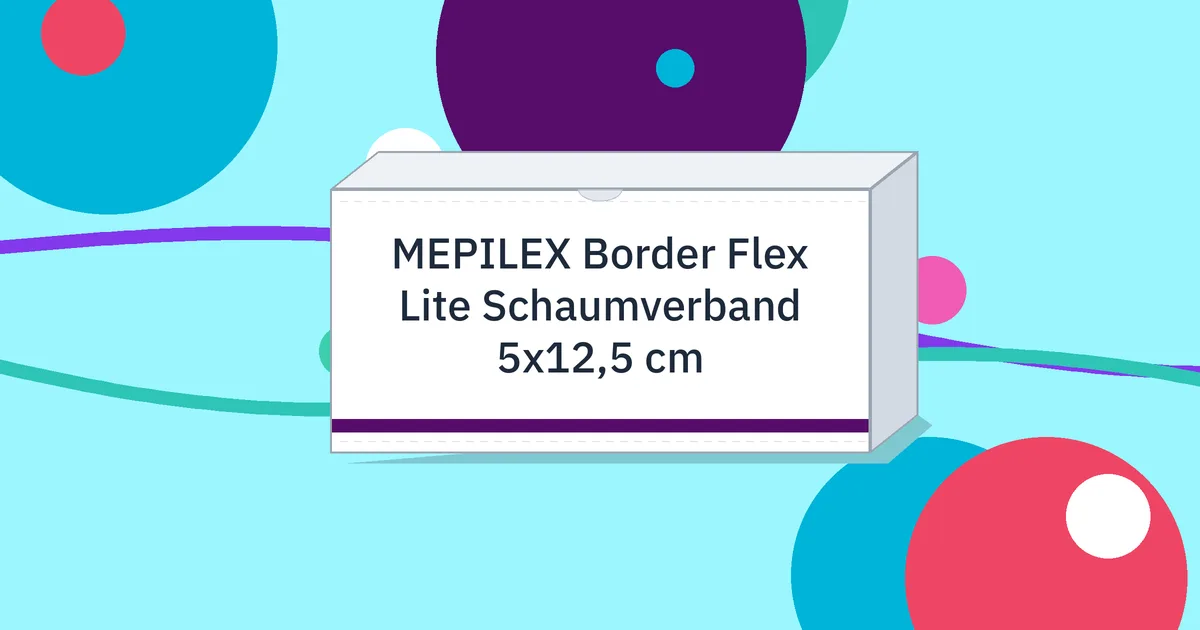 Symbolbild: Packung mit der Aufschrift MEPILEX Border Flex Lite Schaumverband 5x12,5 cm (PZN 19054079) – Verfügbarkeit und Bezug in Apotheken in Frankfurt am Main