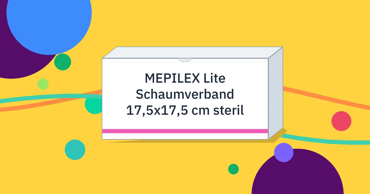 Symbolbild: Packung mit der Aufschrift MEPILEX Lite Schaumverband 17,5x17,5 cm steril (PZN 19744714) – Verfügbarkeit und Bezug in Apotheken in Frankfurt am Main