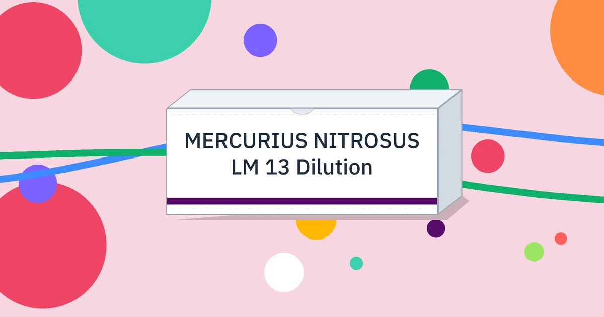 Symbolbild: Packung mit der Aufschrift MERCURIUS NITROSUS LM 13 Dilution (PZN 12952272) – Verfügbarkeit und Bezug in Apotheken in Frankfurt am Main