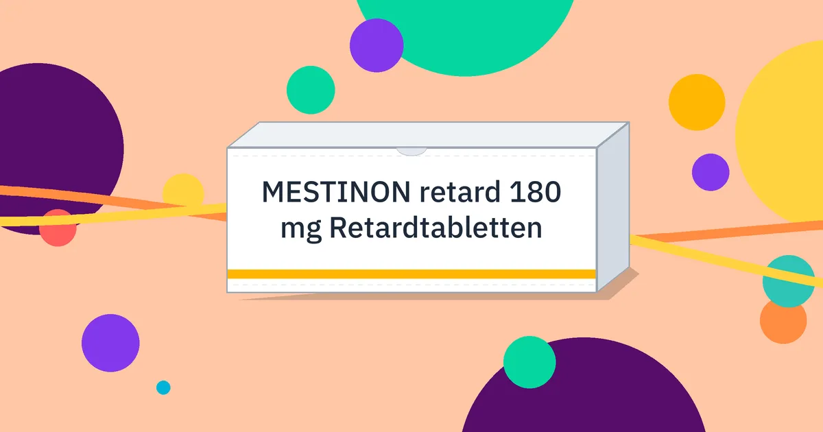 Symbolbild: Packung mit der Aufschrift MESTINON retard 180 mg Retardtabletten (PZN 11006690) – Verfügbarkeit und Bezug in Apotheken in Frankfurt am Main