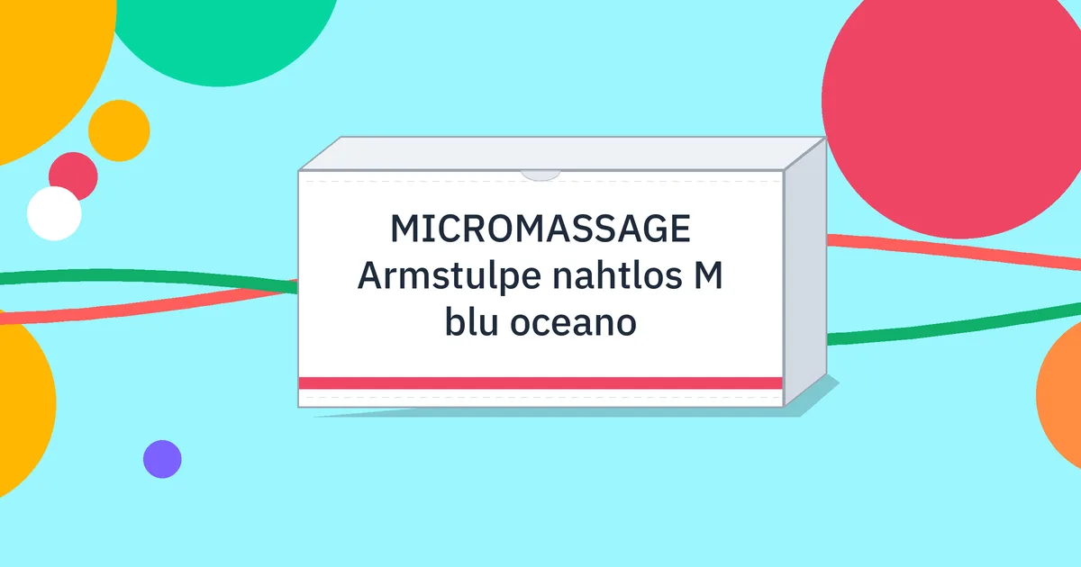 Symbolbild: Packung mit der Aufschrift MICROMASSAGE Armstulpe nahtlos M blu oceano (PZN 16193053) – Verfügbarkeit und Bezug in Apotheken in Frankfurt am Main