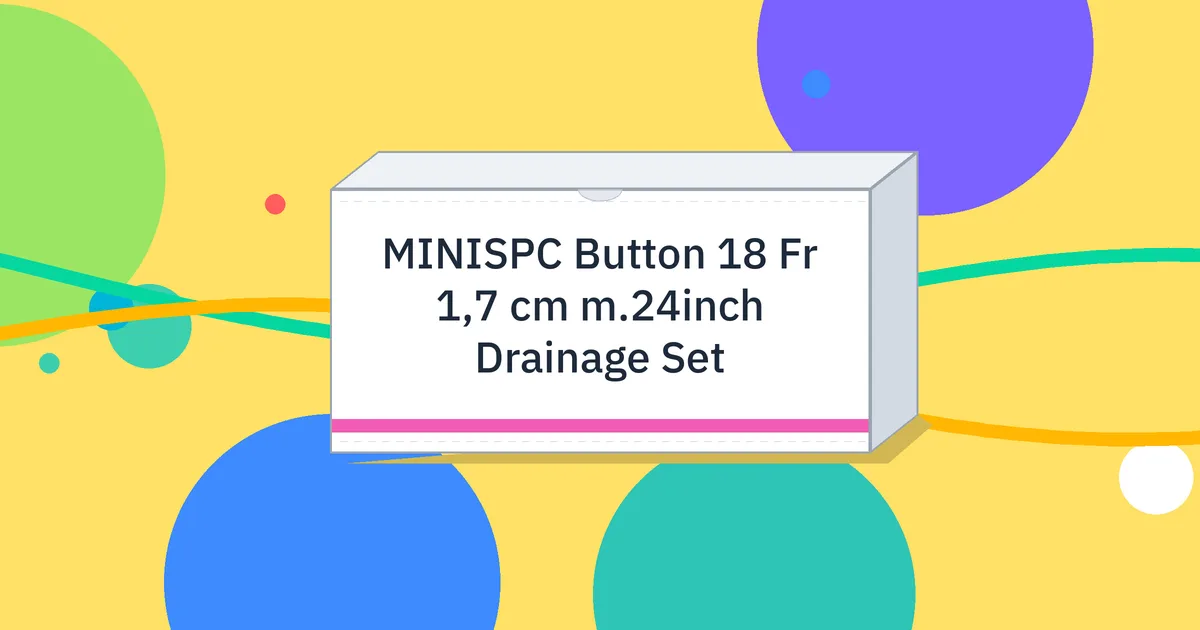 Symbolbild: Packung mit der Aufschrift MINISPC Button 18 Fr 1,7 cm m.24inch Drainage Set (PZN 20822112) – Verfügbarkeit und Bezug in Apotheken in Frankfurt am Main