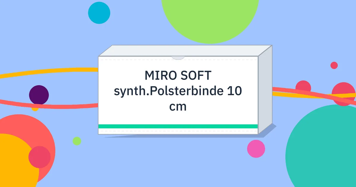 Symbolbild: Packung mit der Aufschrift MIRO SOFT synth.Polsterbinde 10 cm (PZN 02849544) – Verfügbarkeit und Bezug in Apotheken in Frankfurt am Main