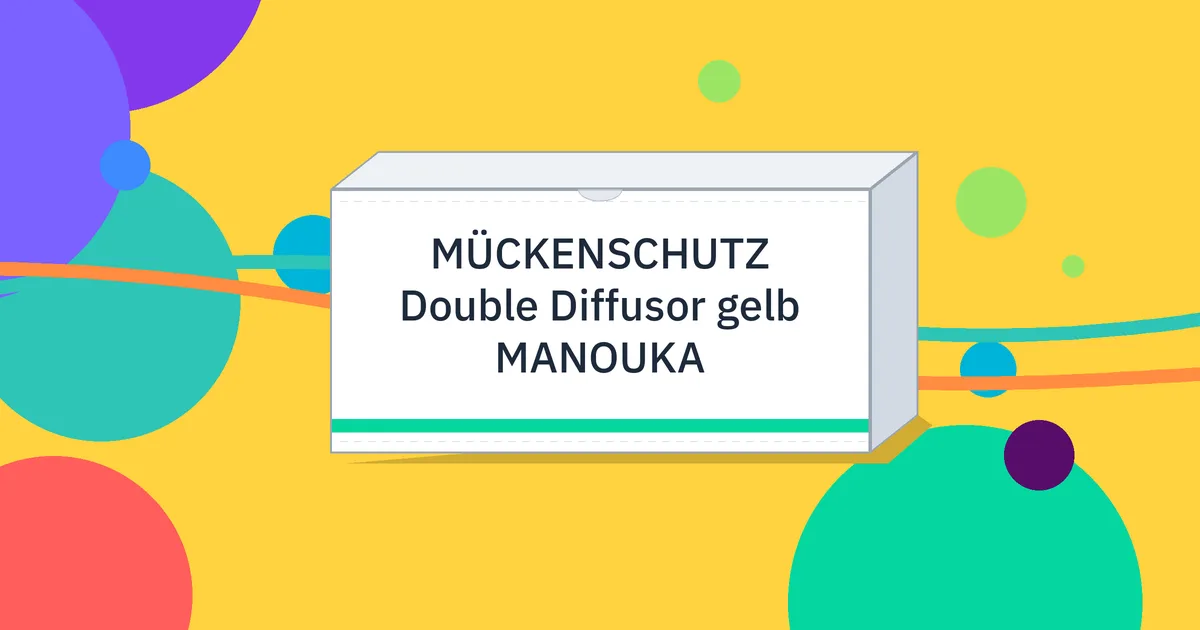 Symbolbild: Packung mit der Aufschrift MÜCKENSCHUTZ Double Diffusor gelb MANOUKA (PZN 19438325) – Verfügbarkeit und Bezug in Apotheken in Frankfurt am Main
