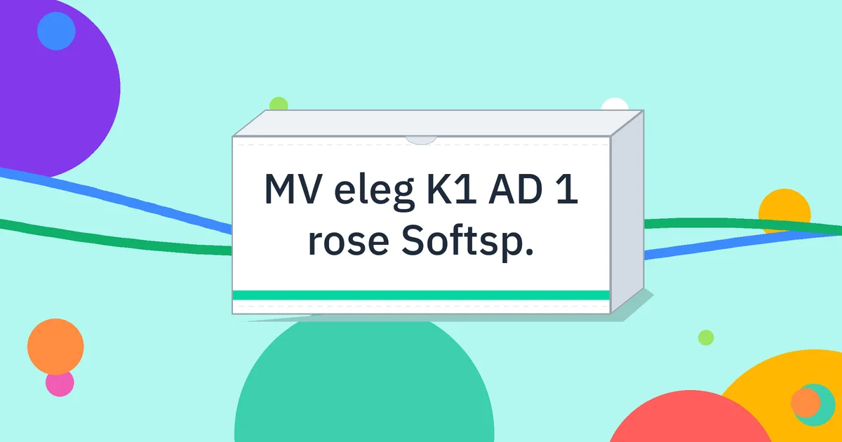 Symbolbild: Packung mit der Aufschrift MV eleg K1 AD 1 rose Softsp. (PZN 14685711) – Verfügbarkeit und Bezug in Apotheken in Frankfurt am Main