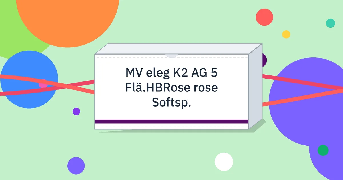 Symbolbild: Packung mit der Aufschrift MV eleg K2 AG 5 Flä.HBRose rose Softsp. (PZN 15718111) – Verfügbarkeit und Bezug in Apotheken in Frankfurt am Main