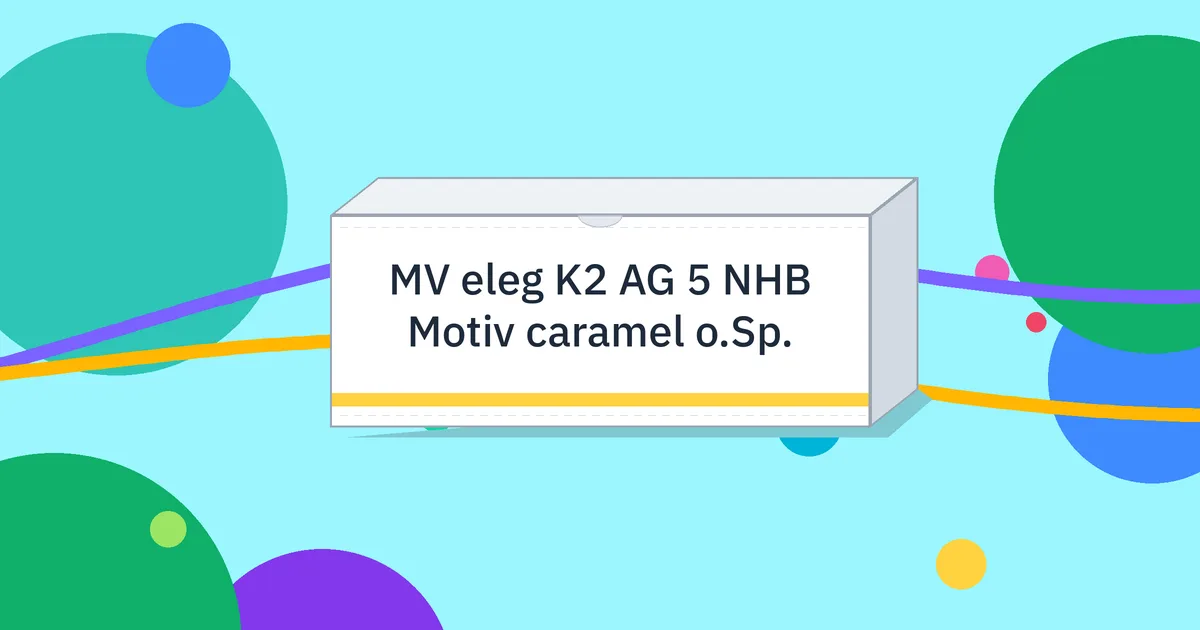 Symbolbild: Packung mit der Aufschrift MV eleg K2 AG 5 NHB Motiv caramel o.Sp. (PZN 15722710) – Verfügbarkeit und Bezug in Apotheken in Frankfurt am Main