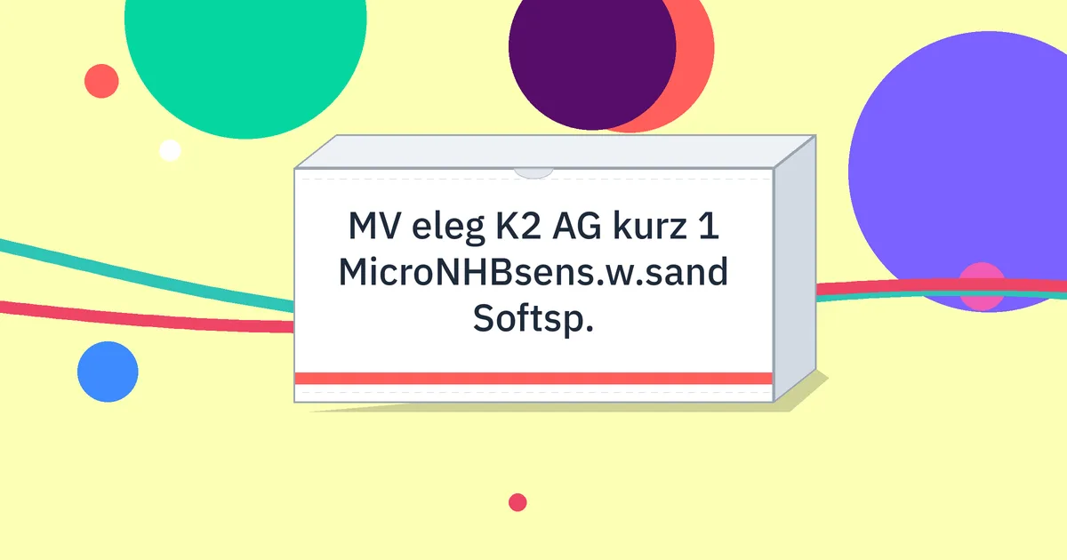 Symbolbild: Packung mit der Aufschrift MV eleg K2 AG kurz 1 MicroNHBsens.w.sand Softsp. (PZN 18927648) – Verfügbarkeit und Bezug in Apotheken in Frankfurt am Main