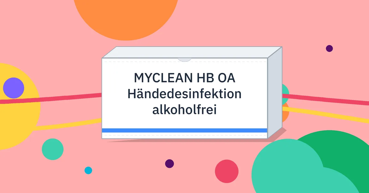 Symbolbild: Packung mit der Aufschrift MYCLEAN HB OA Händedesinfektion alkoholfrei (PZN 20631984) – Verfügbarkeit und Bezug in Apotheken in Frankfurt am Main