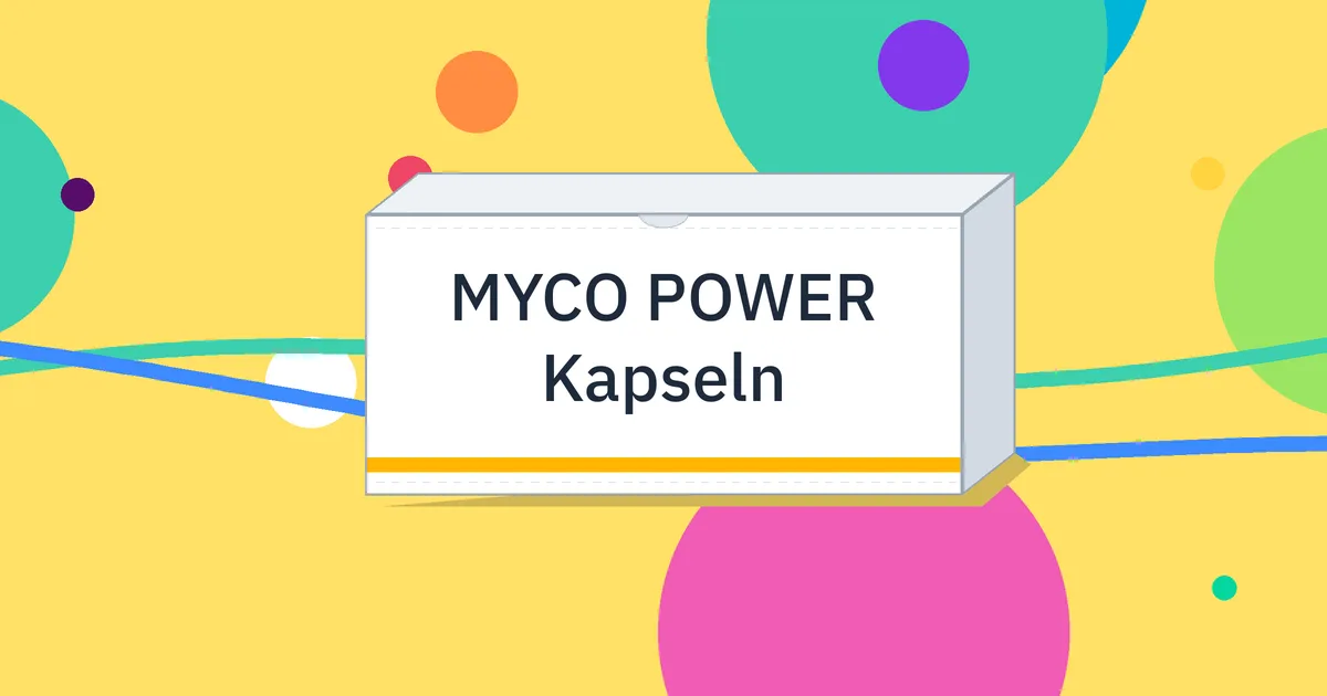Symbolbild: Packung mit der Aufschrift MYCO POWER Kapseln (PZN 19710738) – Verfügbarkeit und Bezug in Apotheken in Frankfurt am Main