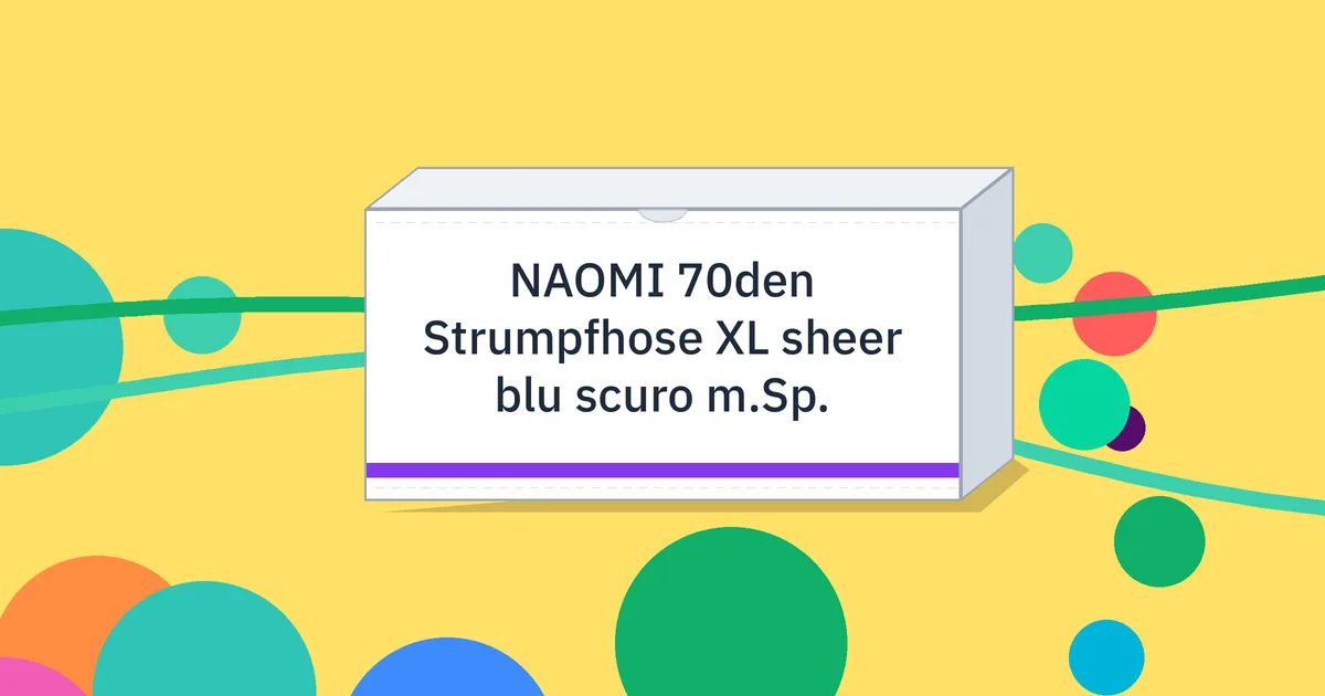 Symbolbild: Packung mit der Aufschrift NAOMI 70den Strumpfhose XL sheer blu scuro m.Sp. (PZN 16179372) – Verfügbarkeit und Bezug in Apotheken in Frankfurt am Main