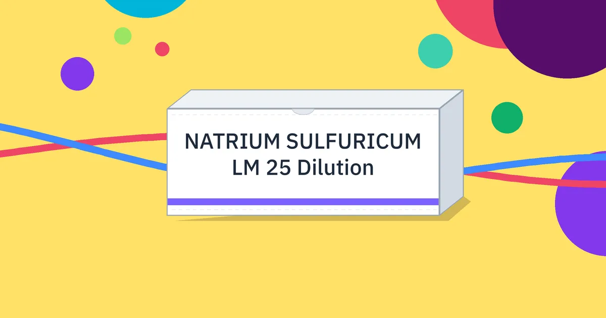 Symbolbild: Packung mit der Aufschrift NATRIUM SULFURICUM LM 25 Dilution (PZN 12967405) – Verfügbarkeit und Bezug in Apotheken in Frankfurt am Main