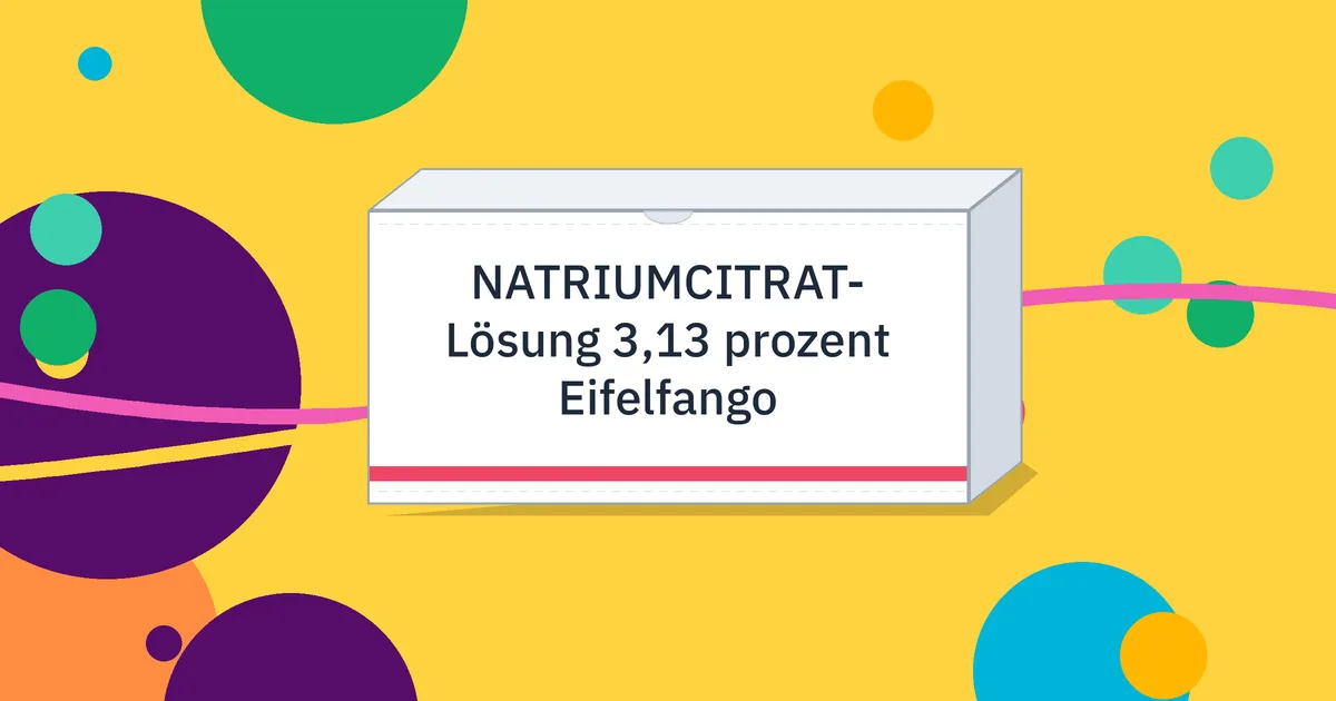 Symbolbild: Packung mit der Aufschrift NATRIUMCITRAT-Lösung 3,13 prozent Eifelfango (PZN 01361846) – Verfügbarkeit und Bezug in Apotheken in Frankfurt am Main