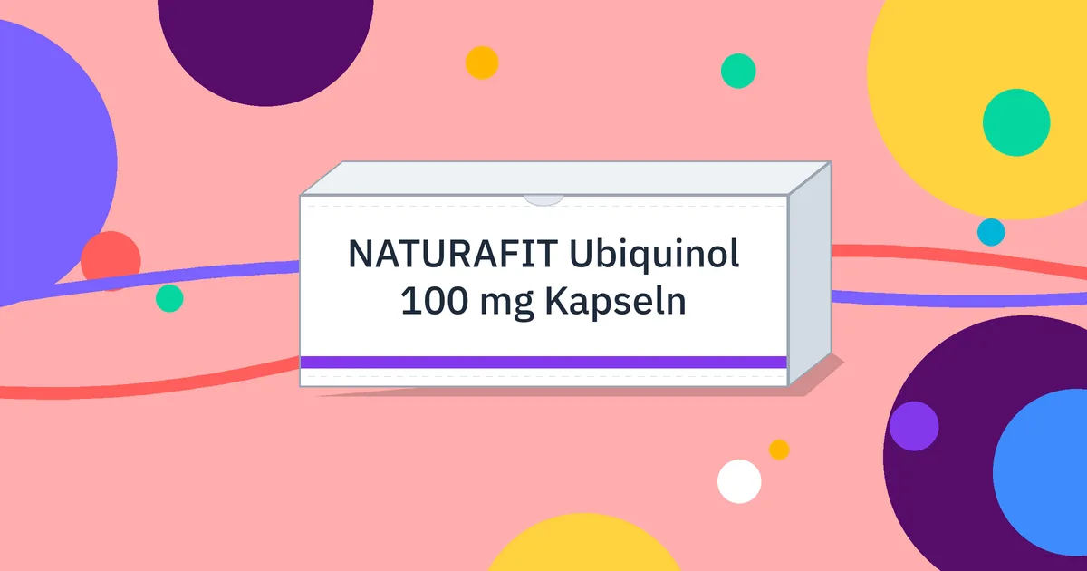 Symbolbild: Packung mit der Aufschrift NATURAFIT Ubiquinol 100 mg Kapseln (PZN 12534793) – Verfügbarkeit und Bezug in Apotheken in Frankfurt am Main