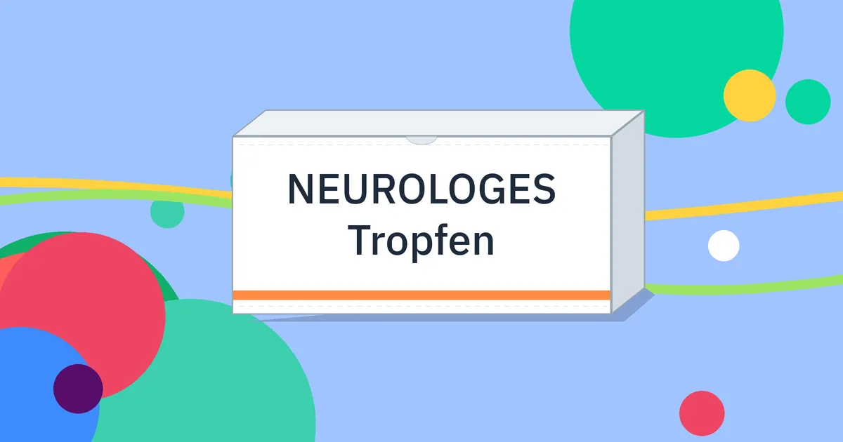 Symbolbild: Packung mit der Aufschrift NEUROLOGES Tropfen (PZN 12576610) – Verfügbarkeit und Bezug in Apotheken in Frankfurt am Main