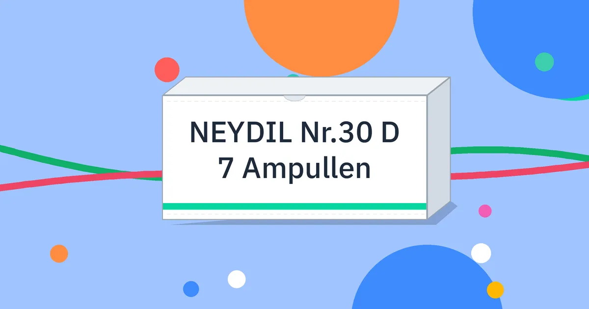 Symbolbild: Packung mit der Aufschrift NEYDIL Nr.30 D 7 Ampullen (PZN 06486742) – Verfügbarkeit und Bezug in Apotheken in Frankfurt am Main