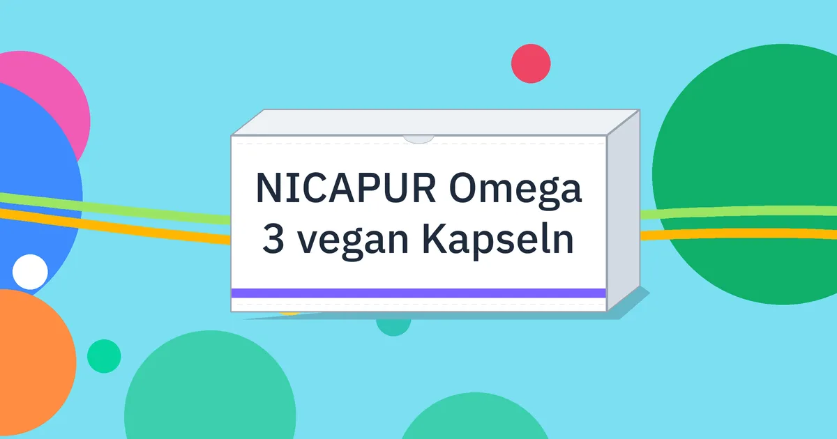 Symbolbild: Packung mit der Aufschrift NICAPUR Omega 3 vegan Kapseln (PZN 10990541) – Verfügbarkeit und Bezug in Apotheken in Frankfurt am Main