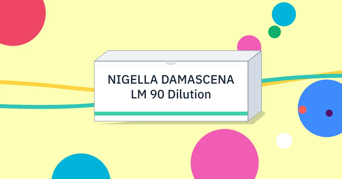 Symbolbild: Packung mit der Aufschrift NIGELLA DAMASCENA LM 90 Dilution (PZN 13618457) – Verfügbarkeit und Bezug in Apotheken in Frankfurt am Main