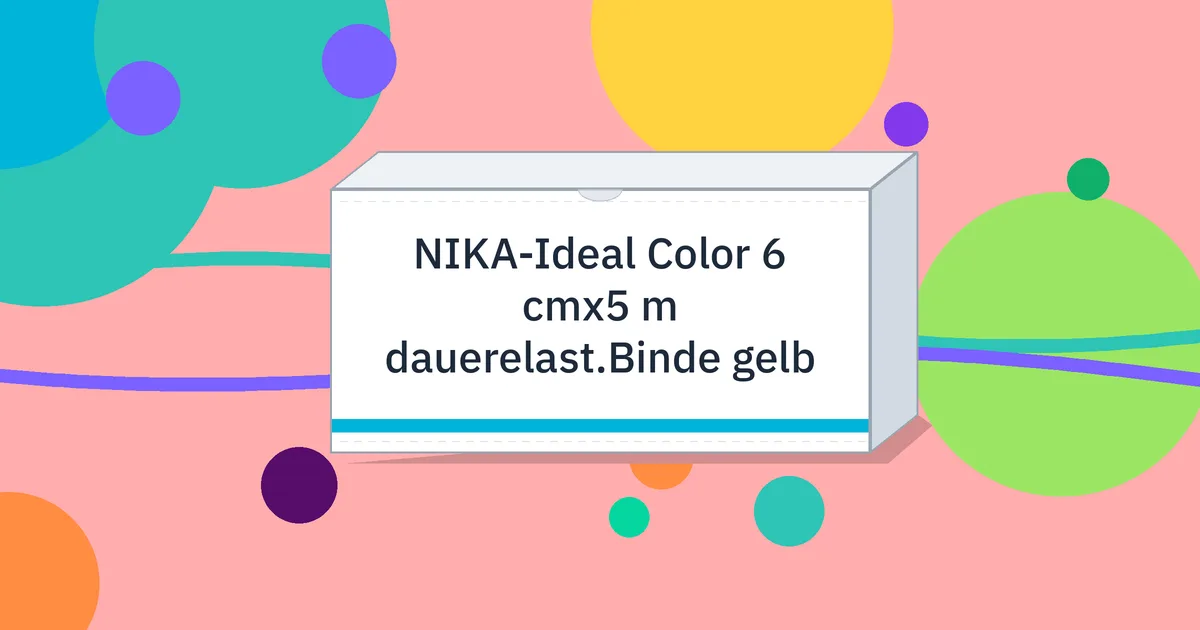 Symbolbild: Packung mit der Aufschrift NIKA-Ideal Color 6 cmx5 m dauerelast.Binde gelb (PZN 14236025) – Verfügbarkeit und Bezug in Apotheken in Frankfurt am Main