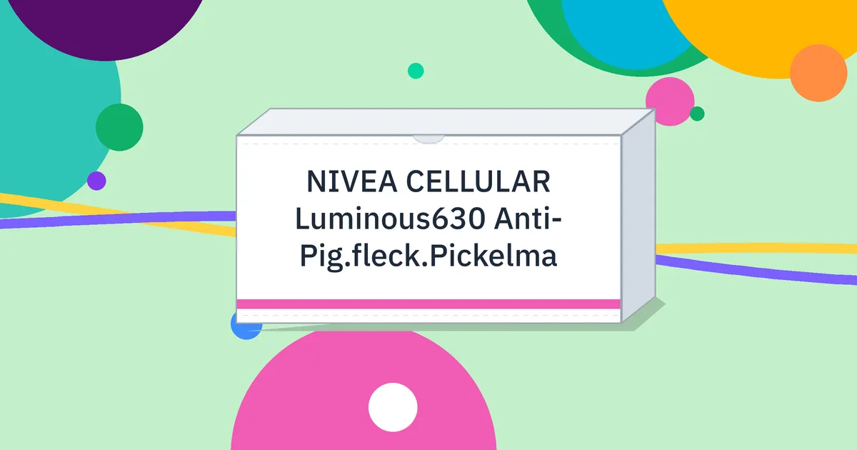 Symbolbild: Packung mit der Aufschrift NIVEA CELLULAR Luminous630 Anti-Pig.fleck.Pickelma (PZN 18912262) – Verfügbarkeit und Bezug in Apotheken in Frankfurt am Main