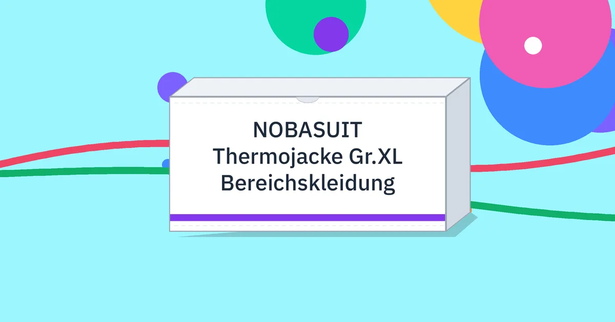 Symbolbild: Packung mit der Aufschrift NOBASUIT Thermojacke Gr.XL Bereichskleidung (PZN 17376347) – Verfügbarkeit und Bezug in Apotheken in Frankfurt am Main