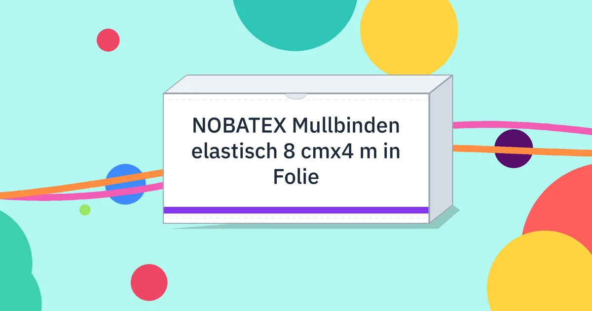 Symbolbild: Packung mit der Aufschrift NOBATEX Mullbinden elastisch 8 cmx4 m in Folie (PZN 07094949) – Verfügbarkeit und Bezug in Apotheken in Frankfurt am Main