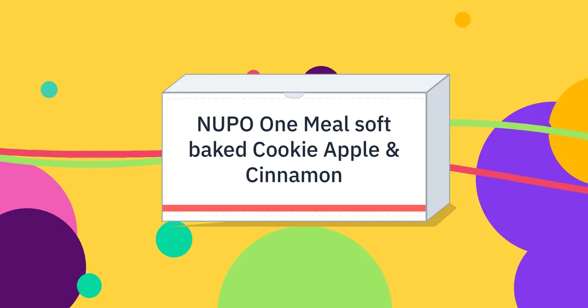 Symbolbild: Packung mit der Aufschrift NUPO One Meal soft baked Cookie Apple & Cinnamon (PZN 20894873) – Verfügbarkeit und Bezug in Apotheken in Frankfurt am Main
