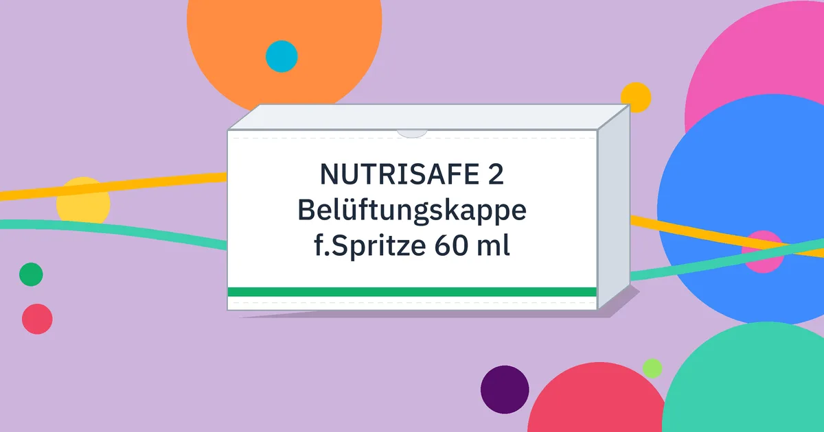 Symbolbild: Packung mit der Aufschrift NUTRISAFE 2 Belüftungskappe f.Spritze 60 ml (PZN 09527281) – Verfügbarkeit und Bezug in Apotheken in Frankfurt am Main