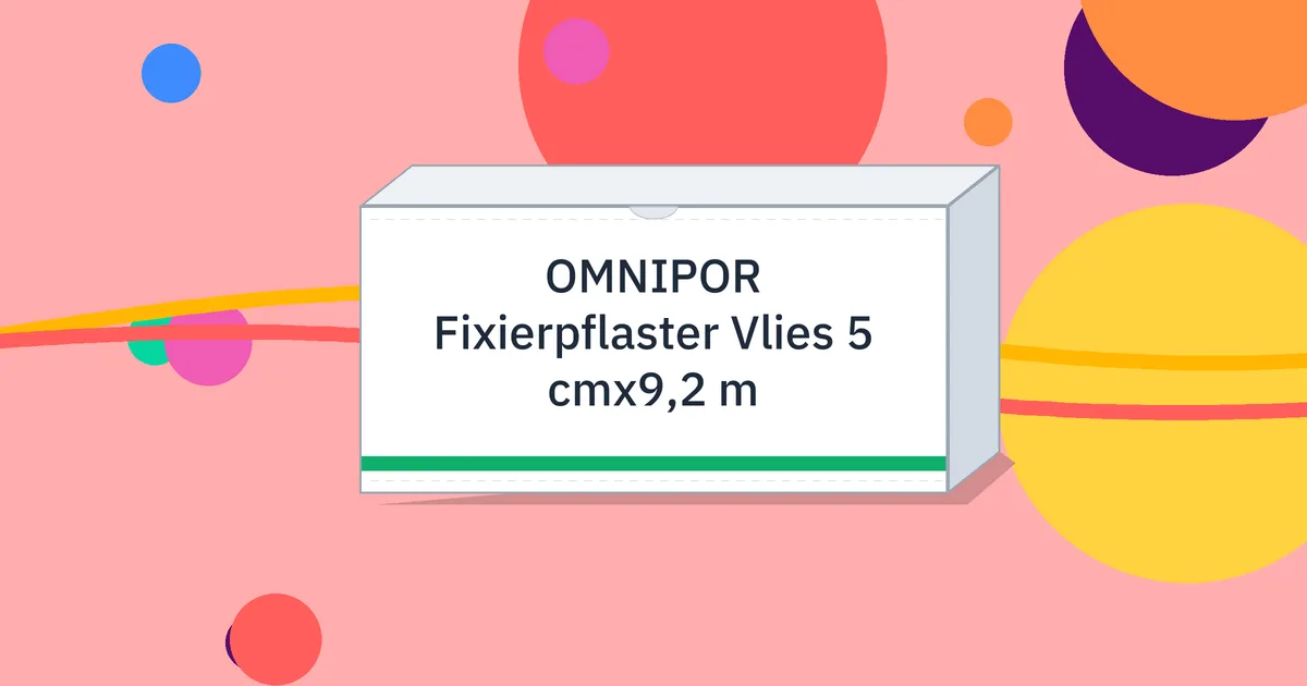 Symbolbild: Packung mit der Aufschrift OMNIPOR Fixierpflaster Vlies 5 cmx9,2 m (PZN 11163449) – Verfügbarkeit und Bezug in Apotheken in Frankfurt am Main