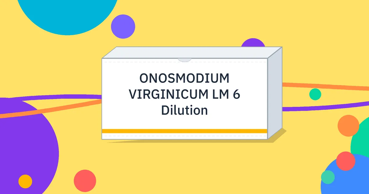 Symbolbild: Packung mit der Aufschrift ONOSMODIUM VIRGINICUM LM 6 Dilution (PZN 13626540) – Verfügbarkeit und Bezug in Apotheken in Frankfurt am Main