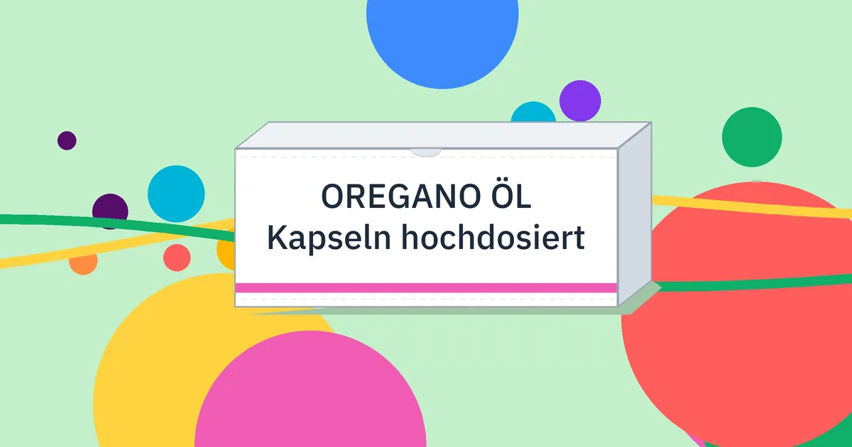Symbolbild: Packung mit der Aufschrift OREGANO ÖL Kapseln hochdosiert (PZN 18181321) – Verfügbarkeit und Bezug in Apotheken in Frankfurt am Main