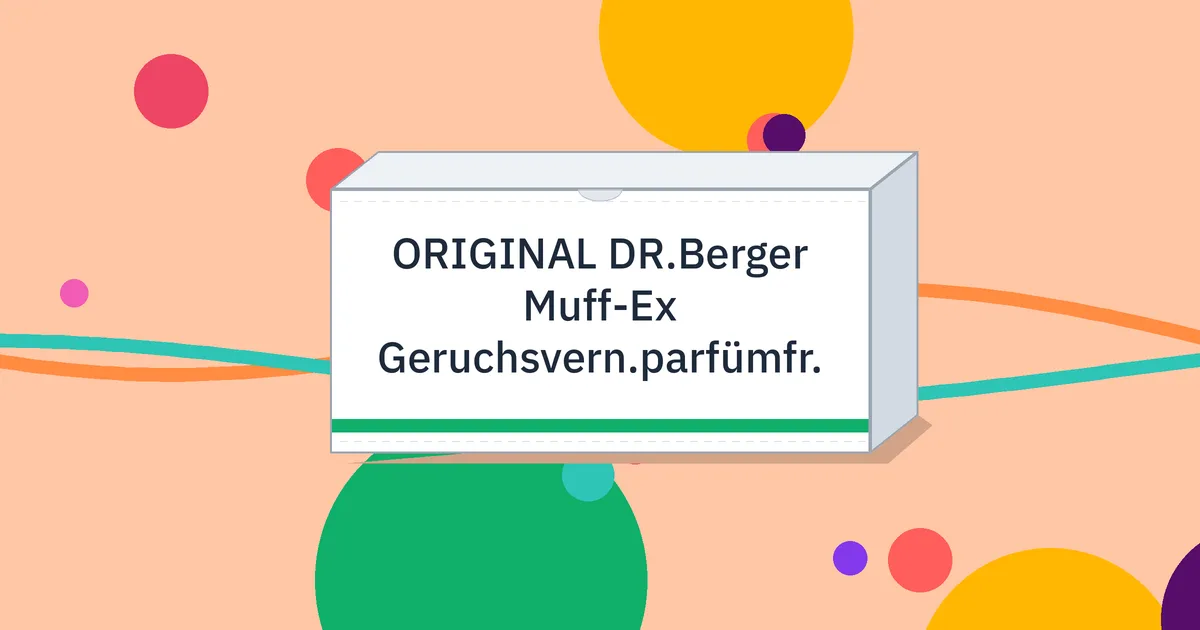 Symbolbild: Packung mit der Aufschrift ORIGINAL DR.Berger Muff-Ex Geruchsvern.parfümfr. (PZN 16206092) – Verfügbarkeit und Bezug in Apotheken in Frankfurt am Main