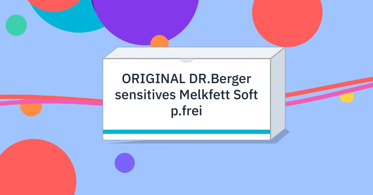 Symbolbild: Packung mit der Aufschrift ORIGINAL DR.Berger sensitives Melkfett Soft p.frei (PZN 13705570) – Verfügbarkeit und Bezug in Apotheken in Frankfurt am Main
