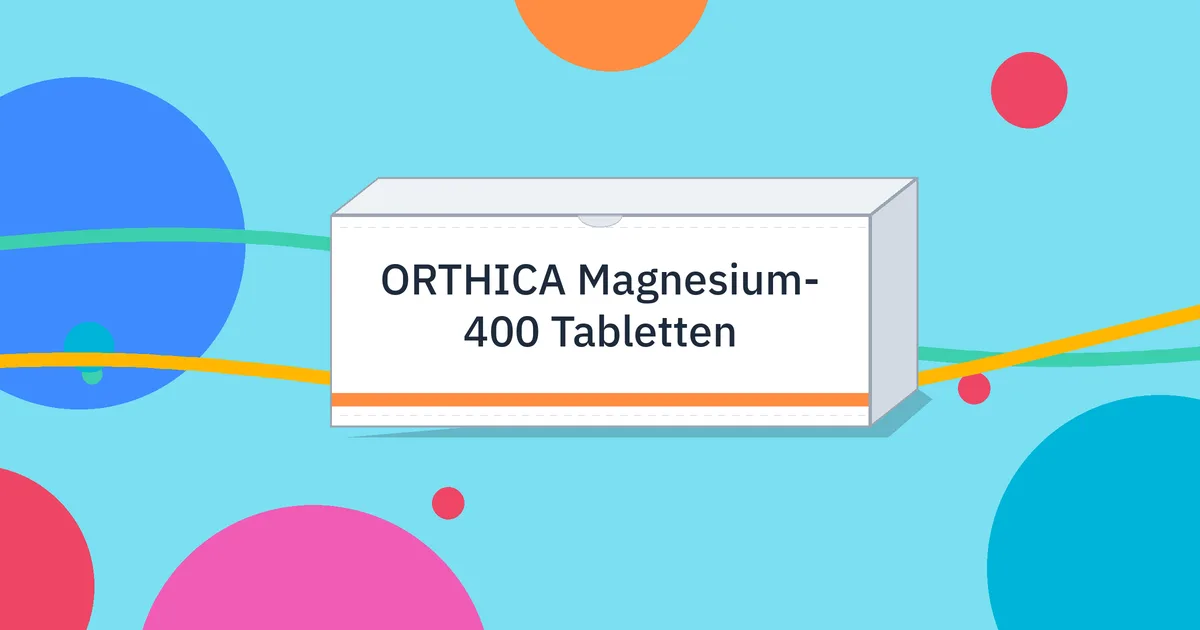 Symbolbild: Packung mit der Aufschrift ORTHICA Magnesium-400 Tabletten (PZN 13859959) – Verfügbarkeit und Bezug in Apotheken in Frankfurt am Main