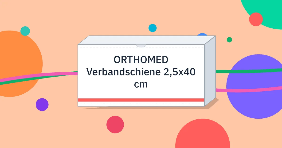 Symbolbild: Packung mit der Aufschrift ORTHOMED Verbandschiene 2,5x40 cm (PZN 07235953) – Verfügbarkeit und Bezug in Apotheken in Frankfurt am Main