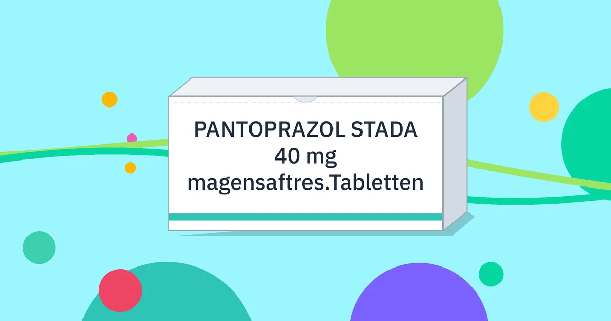 Symbolbild: Packung mit der Aufschrift PANTOPRAZOL STADA 40 mg magensaftres.Tabletten (PZN 17827809) – Verfügbarkeit und Bezug in Apotheken in Frankfurt am Main