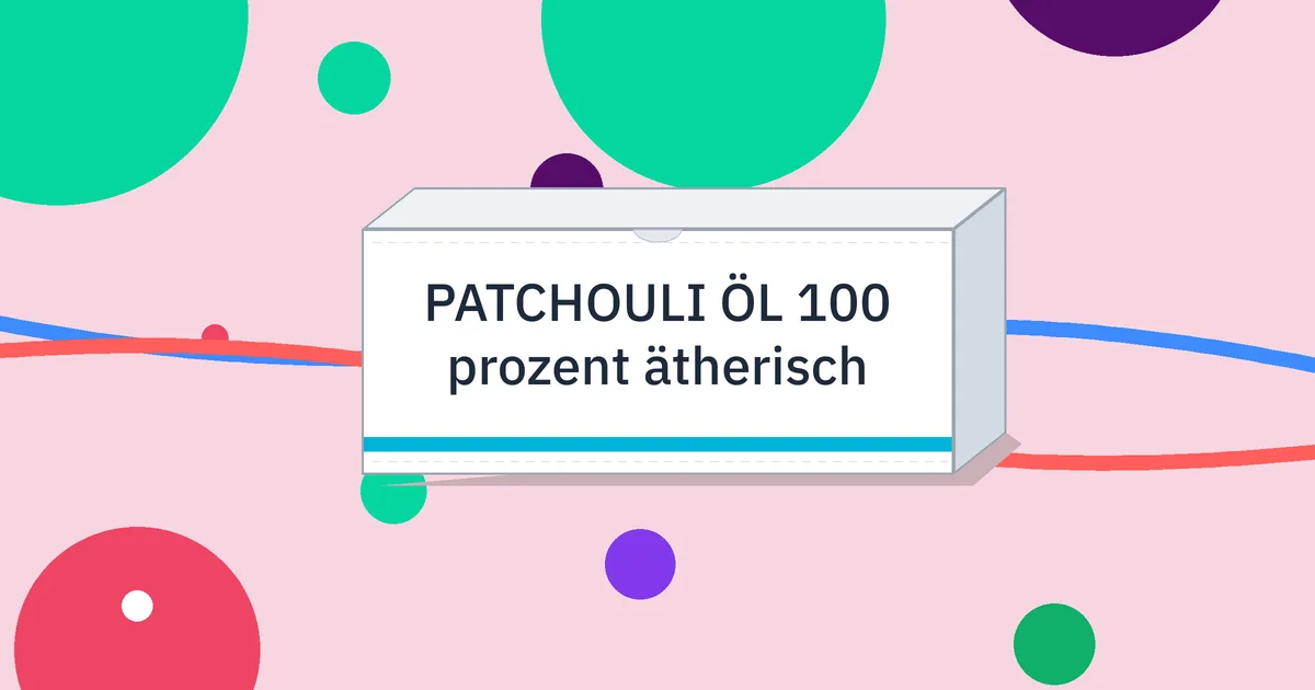 Symbolbild: Packung mit der Aufschrift PATCHOULI ÖL 100 prozent ätherisch (PZN 07204875) – Verfügbarkeit und Bezug in Apotheken in Frankfurt am Main