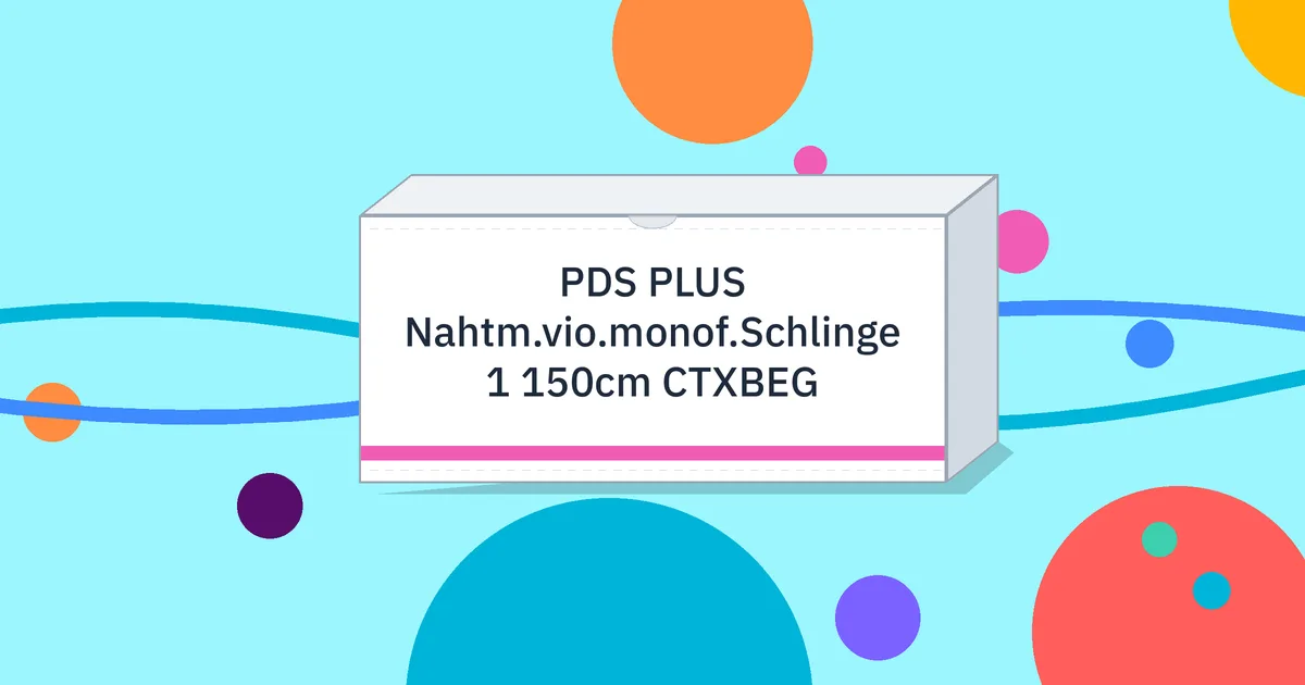 Symbolbild: Packung mit der Aufschrift PDS PLUS Nahtm.vio.monof.Schlinge 1 150cm CTXBEG (PZN 20896116) – Verfügbarkeit und Bezug in Apotheken in Frankfurt am Main