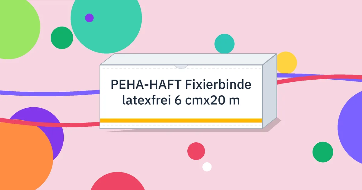 Symbolbild: Packung mit der Aufschrift PEHA-HAFT Fixierbinde latexfrei 6 cmx20 m (PZN 19703218) – Verfügbarkeit und Bezug in Apotheken in Frankfurt am Main