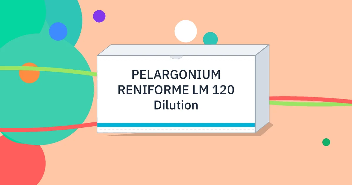 Symbolbild: Packung mit der Aufschrift PELARGONIUM RENIFORME LM 120 Dilution (PZN 13633540) – Verfügbarkeit und Bezug in Apotheken in Frankfurt am Main