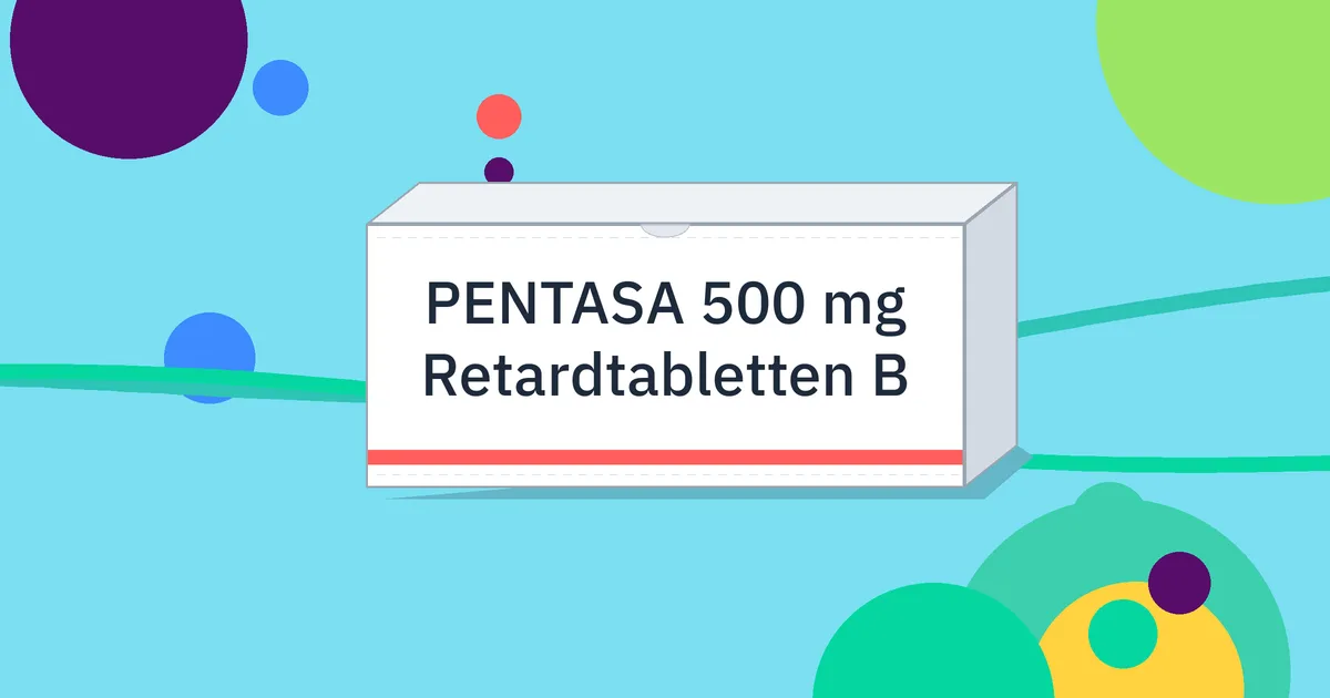 Symbolbild: Packung mit der Aufschrift PENTASA 500 mg Retardtabletten B (PZN 02593205) – Verfügbarkeit und Bezug in Apotheken in Frankfurt am Main