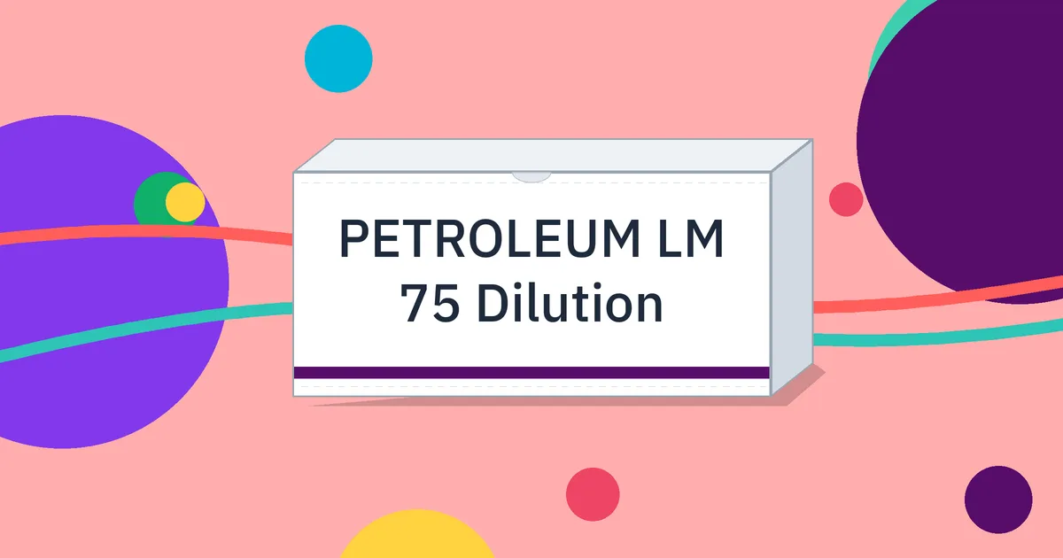 Symbolbild: Packung mit der Aufschrift PETROLEUM LM 75 Dilution (PZN 12977912) – Verfügbarkeit und Bezug in Apotheken in Frankfurt am Main