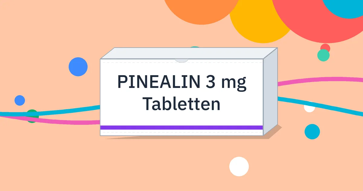 Symbolbild: Packung mit der Aufschrift PINEALIN 3 mg Tabletten (PZN 19140382) – Verfügbarkeit und Bezug in Apotheken in Frankfurt am Main